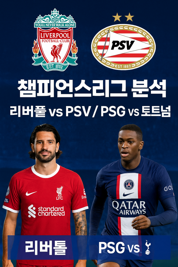 챔피언스리그 분석 리버풀 vs PSV / 파리생제르망 vs 토트넘 : 네이버 블로그
