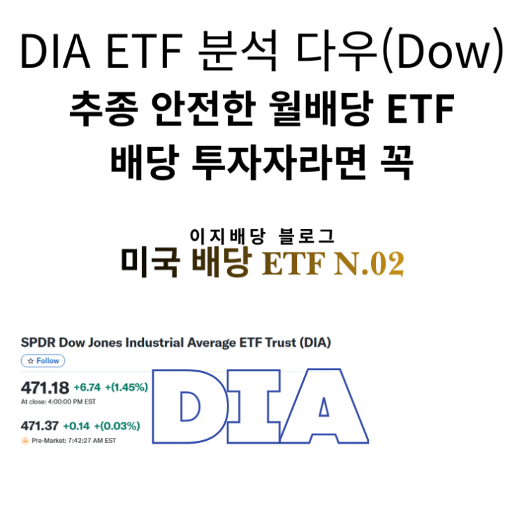 DIA ETF 분석: 다우(Dow) 추종 '월배당' ETF(배당 투자자라면 꼭) : 네이버 블로그