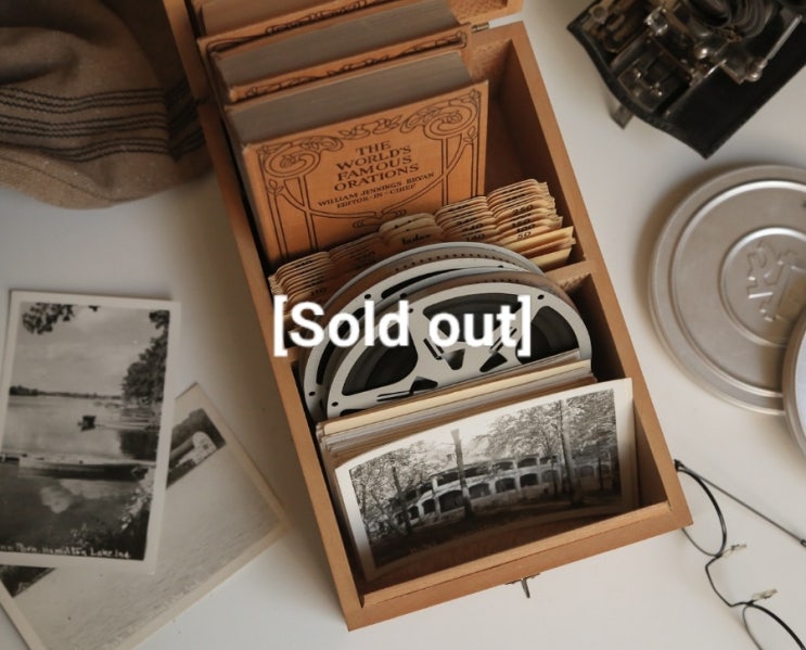 [Sold out]빈티지 우드 Nega File 스토리지 박스 1950's Vintage Wooden Nega File ...