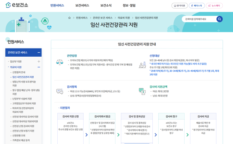 [새댁일상]#1 '임신 사전건강관리 지원' 신청 후기, 청구 방법(e보건소 산전검사, 천안앙즈로여성병원) : 네이버 블로그