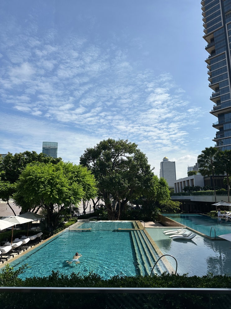 방콕 포시즌스 호텔 숙박후기 1편(디럭스룸 팜코트뷰 숙박, 수영장) : 네이버 블로그