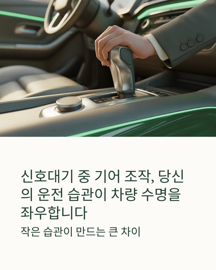 운전자라면 알아둬야 할 신호대기 중 기어 조작법 : 네이버 블로그