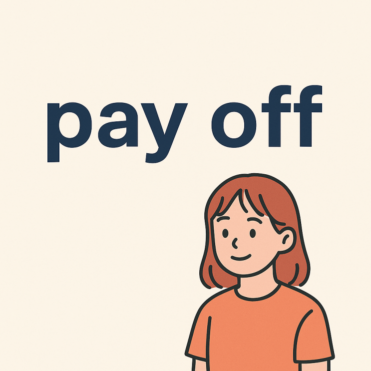 pay off — 노력·빚·문제가 ‘툭’ 하고 떨어져 나가는 그림 : 네이버 블로그