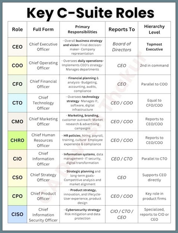 [용어] CEO,COO,CFO,CTO,CMO,CIO,CSO,CPO등 : 네이버 블로그
