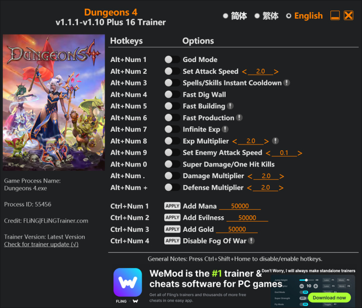 던전스4 v1.1.1~v1.10 +16 트레이너 Dungeons 4 Plus 16 Trainer : 네이버 블로그