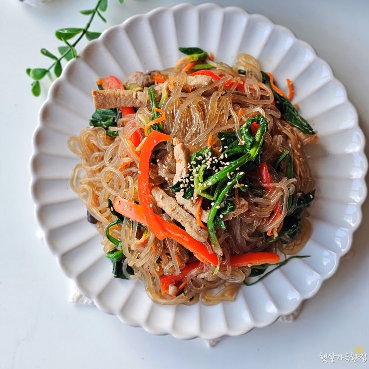 원팬잡채만들기 간단한 시금치돼지고기잡채 만드는법 : 네이버 블로그