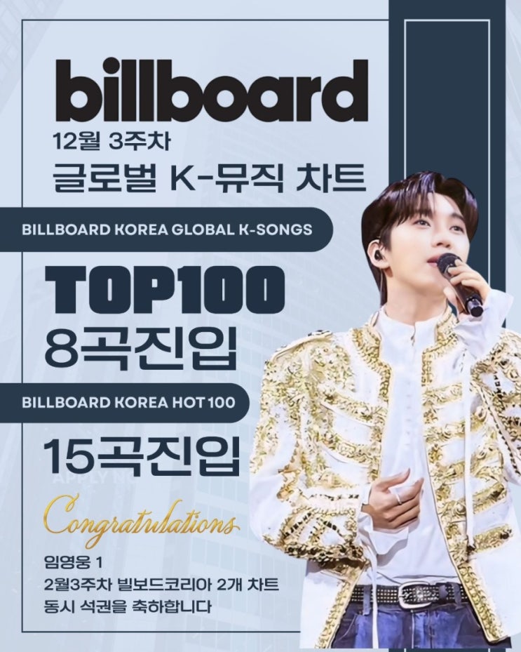 임영웅 12월3주차 빌보드코리아 2개 차트 동시 석권 믿고 듣는 최고의 명품보컬 : 네이버 블로그