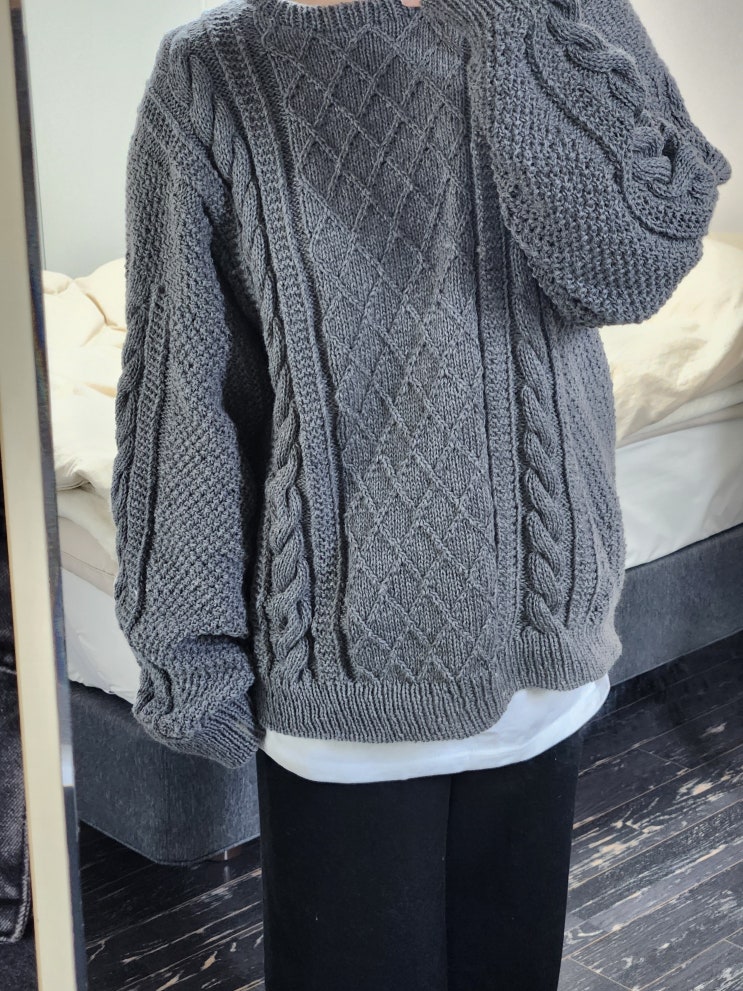 [대바늘] MOBY SWEATER Man FO ️ | 모비스웨터 맨 | 솜솜뜨개 뉴보름 | 게이지 계산법 : 네이버 블로그