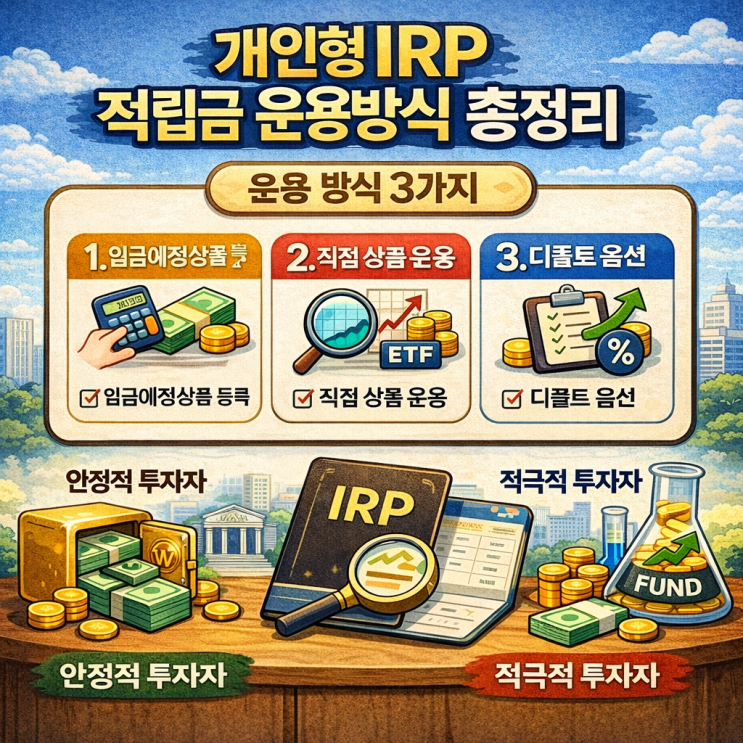 개인형 IRP 적립금, 어떻게 운용해야 할까? / 운용방식 추천, 안정투자, 적극 투자, 저축은행, 펀드, ETF, TDF ...