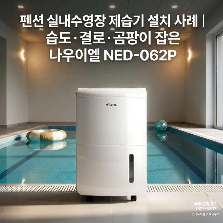 펜션 실내수영장 제습기 설치 사례｜습도·결로·곰팡이 잡은 나우이엘 NED-062P : 네이버 블로그