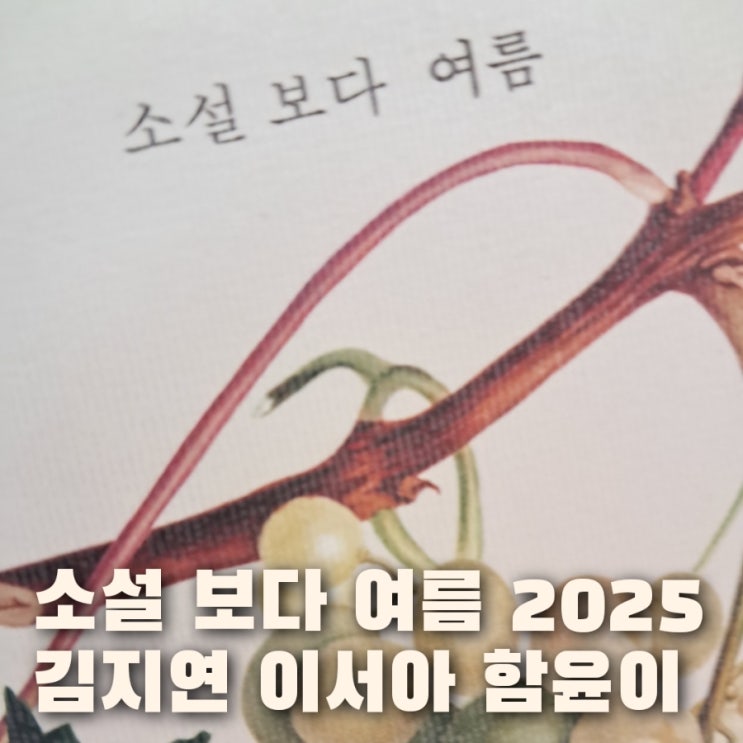 소설 보다 여름 2025 김지연 외 : 네이버 블로그