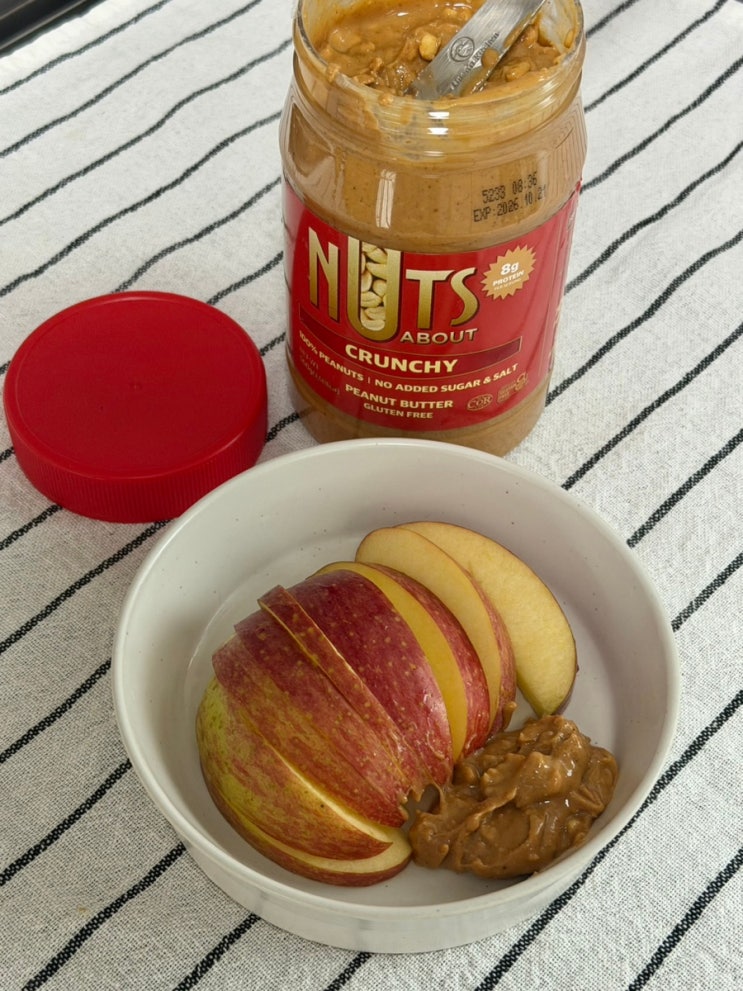 100% 땅콩버터추천 다이어트 사과 식단 박하선 무첨가 넛츠어바웃 후기 : 네이버 블로그