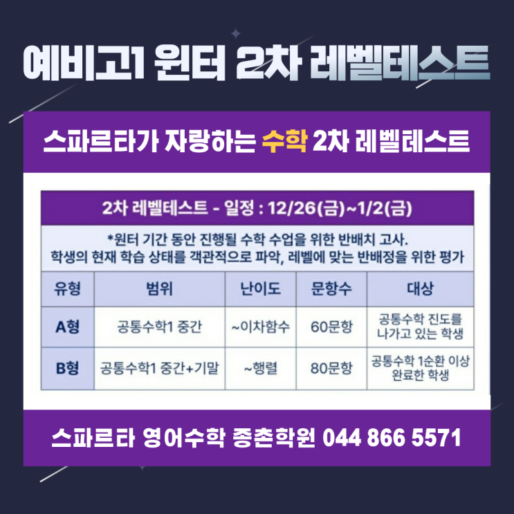 [예비고1] 윈터스쿨 2차 레벨테스트 진행 : 네이버 블로그