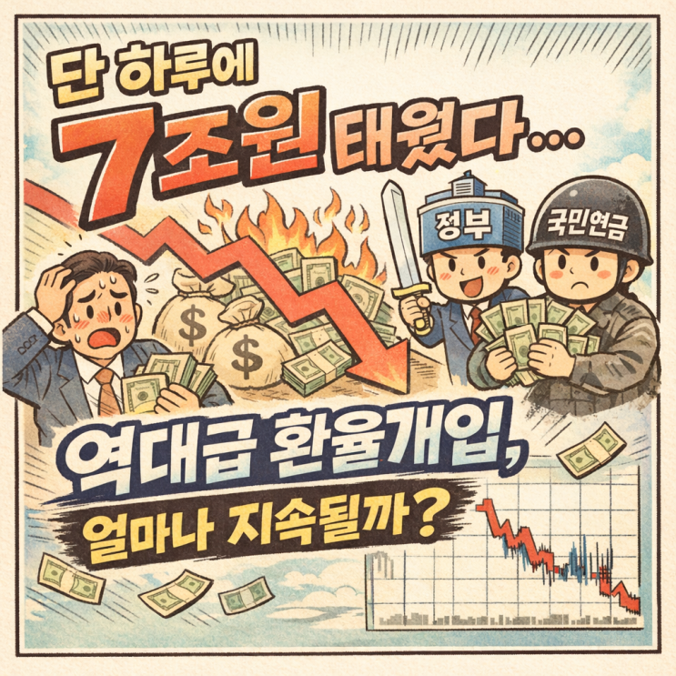 단 하루에 7조원 태웠다...역대급 환율개입, 얼마나 지속될까 : 네이버 블로그