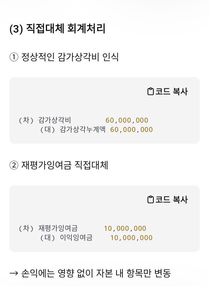 유형자산 재평가잉여금 직접대체 개념과 회계처리 : 네이버 블로그