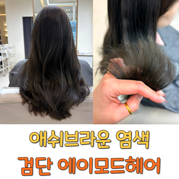 탈색없이 애쉬브라운 염색 쿨톤 검단신도시 미용실 에이모드헤어 : 네이버 블로그