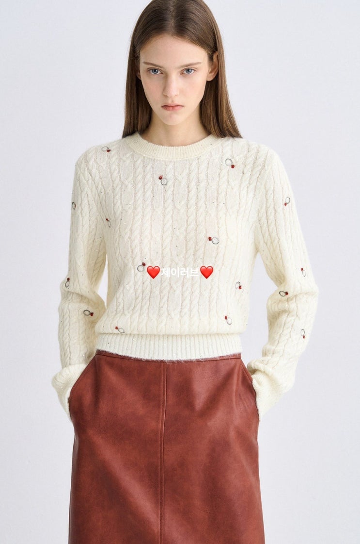 ️ ️타임 알파카 블렌드 케이블 니트 탑 : 네이버 블로그