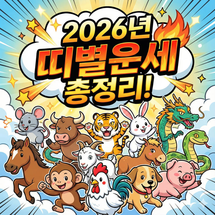 2026년 띠별운세 미리보기! 병오년 나에게 찾아올 대박 행운 확인하기 : 네이버 블로그