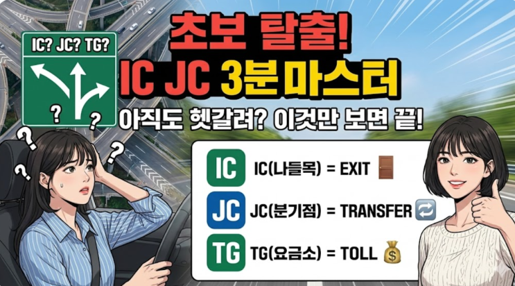 분기점이 뭐야? 내비 멘트에 당황했다면 필독! 고속도로 IC JC TG 차이 3분 정리 : 네이버 블로그
