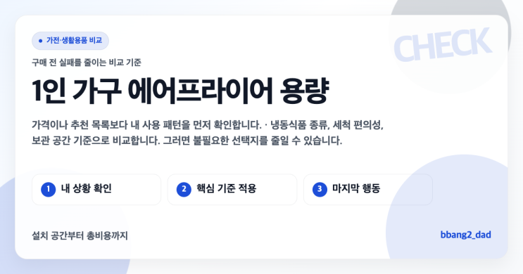 1인 가구 에어프라이어 용량, 몇 리터가 가장 무난할까 : 네이버 블로그