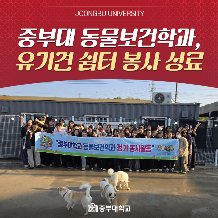 중부대학교 동물보건학과, 유기견 쉽터 단체 봉사 성료! : 네이버 블로그