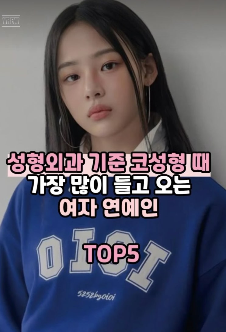 성형외과에서 가장 많이 언급되는 코성형 워너비 여자 연예인 TOP 5 : 네이버 블로그