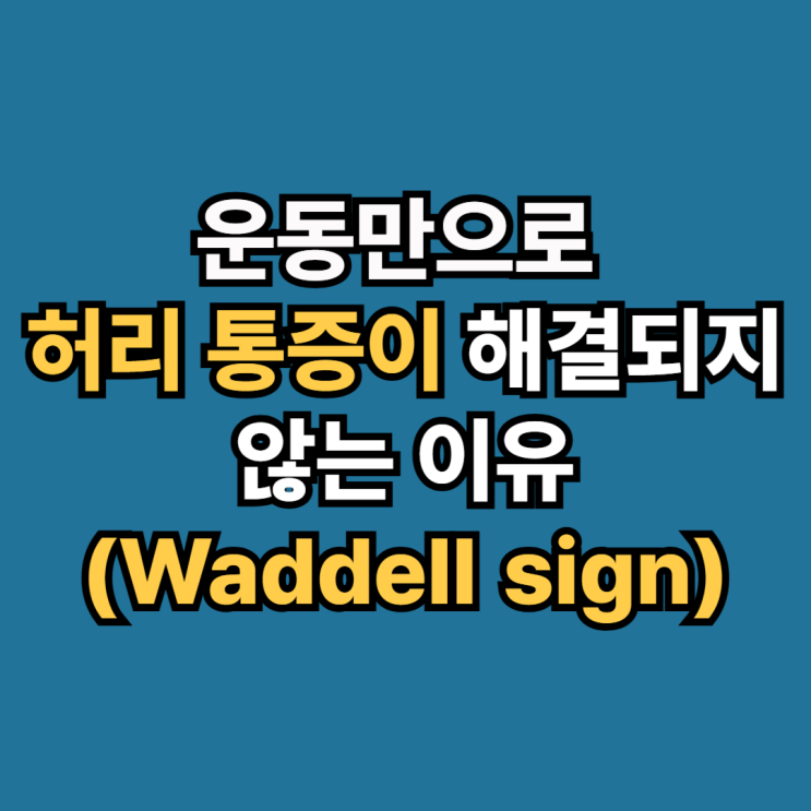 면목동pt 운동만으로 당신의 허리 통증이 해결되지 않는 이유 (feat. Waddell Signs 와델 사인) : 네이버 블로그