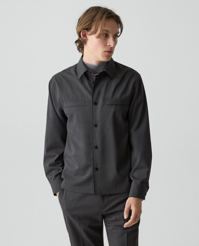 11만 5천원!!! 샘플 세일 !!! 띠어리 THEORY 남자 셔츠 Utility Overshirt in Motion Wool ...