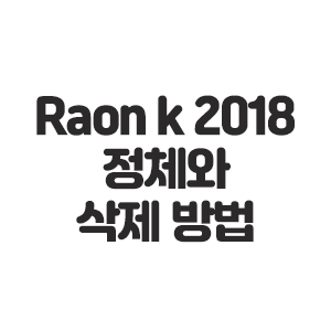 Raon k 2018 정체와 삭제 방법 알아보세요 : 네이버 블로그