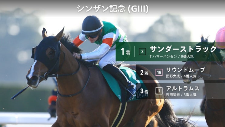 성인의날 일본경마 신잔기념(G3) 썬더스트럭(Thunderstruck) 우승 : 네이버 블로그
