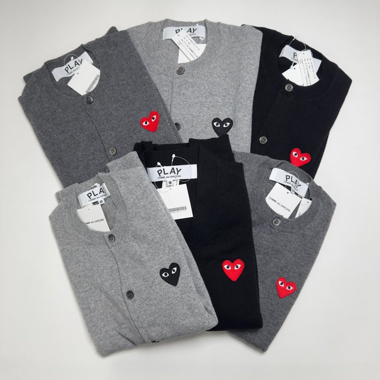 [입고소식] 꼼데가르송 플레이 라운드넥 가디건 3종 컬러 블랙,그레이 : 네이버 블로그