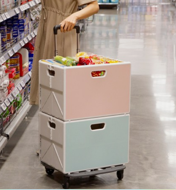 큐폴드 접이식카트 폴딩박스 세트 기본형 장바구니캐리어 4바퀴 핸드 쇼핑 : 네이버 블로그