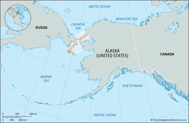 러시아 와 미국의 3.8선 베링 해협 ( 영어; Bering Strait, 러시아어 : Берингов пролив , 라틴어 ...