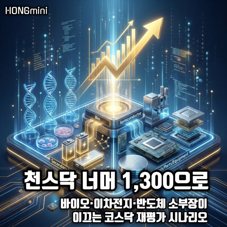 코스피 5,000 시대, 소외된 코스닥의 적정 가치와 1,300pt 도달 가능성 분석 : 네이버 블로그