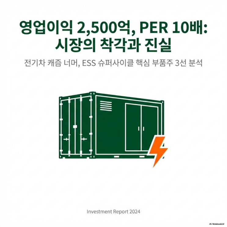 영업이익 2,500억 찍는데 PER 10배? ESS 부품주, 시장의 착각과 진실 : 네이버 블로그