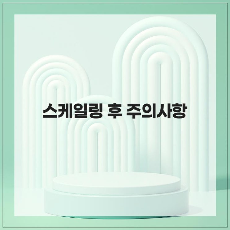 스케일링 후 주의사항 : 네이버 블로그