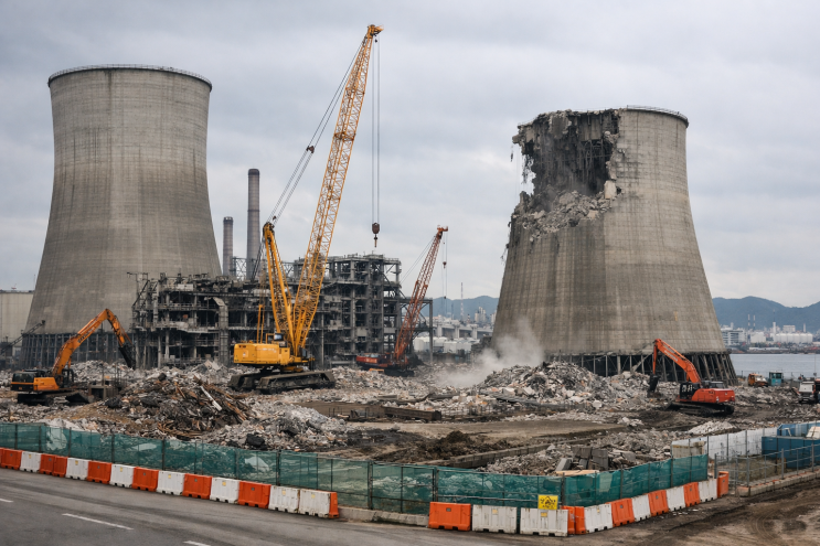 HJ중공업 울산화력발전소 철거 사고, 근로자 사망 : 네이버 블로그