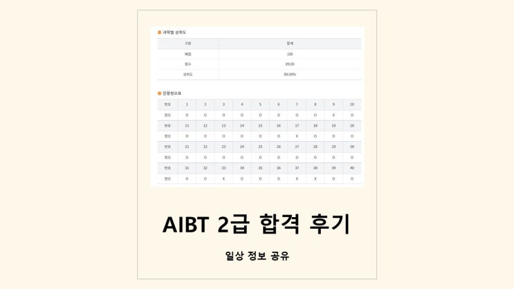 AIBT 2급 합격 후기 / 공부 방법, 꿀팁 공유 (공부할 시간 없는 분 주목) : 네이버 블로그