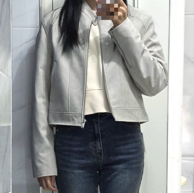 (내돈내산) 무신사 스탠다드 우먼즈 신세틱 스웨이드 레이서 재킷 머쉬룸 S사이즈 : 네이버 블로그