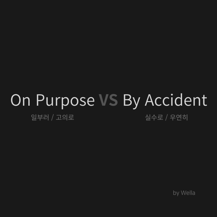 [헷갈리는 표현_001] 'On Purpose'와 'By Accident' 차이 요약 : 네이버 블로그