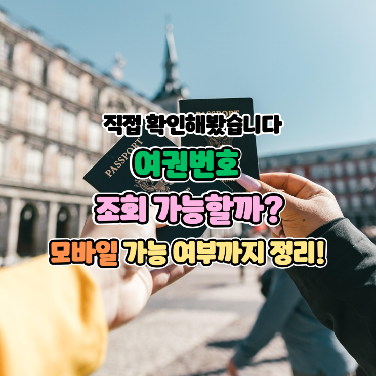 ️여권번호 조회 가능할까? 직접 확인해 봤습니다 : 네이버 블로그