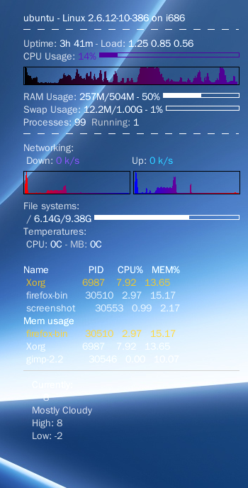 시스템 모니터링 툴 Conky : 네이버 블로그