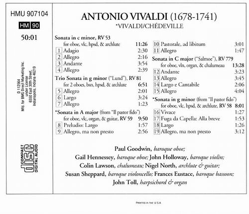 Vivaldi: Oboe Sonatas Paul Goodwin : 네이버 블로그