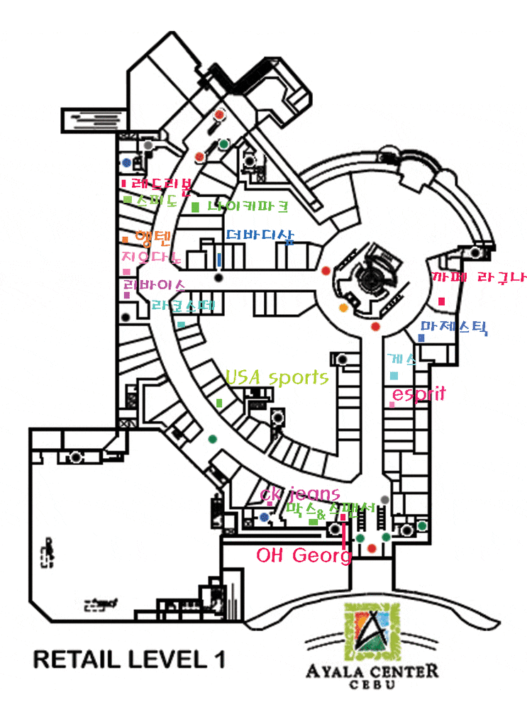 세부 쇼핑 ayala center(아얄라)내부지도 1층 : 네이버 블로그