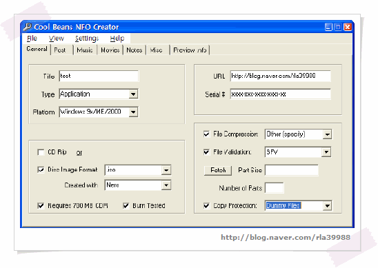 Cool Beans NFO Creator version 2.0.1.3 : 네이버 블로그