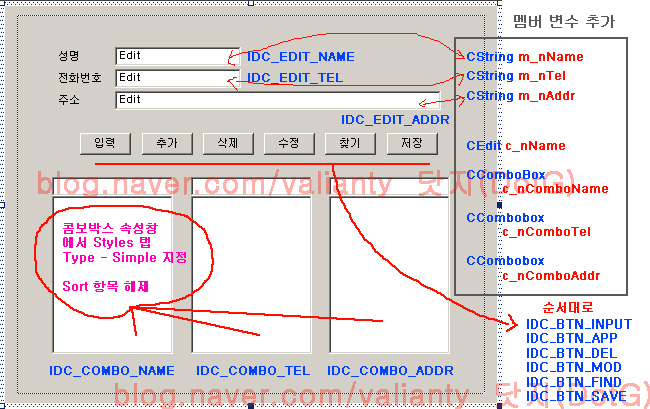 [MFC] CFormView를 이용한 간단한 주소록 관리 프로그램 : 네이버 블로그