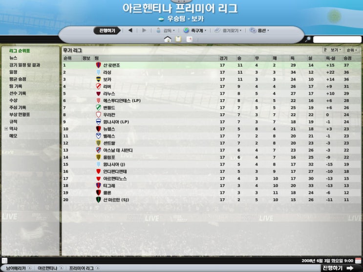 FM2008 시뮬 (2008. 6. 3.) : 네이버 블로그