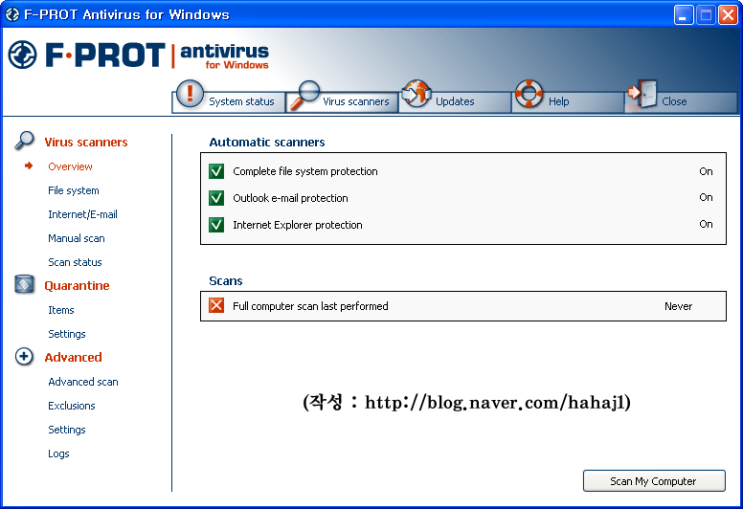 F-PROT에 대한 EICAR 다운로드 테스트 동영상 : 네이버 블로그