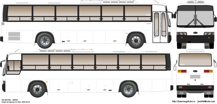 AM928 무도색판 버스 사면도. : 네이버 블로그