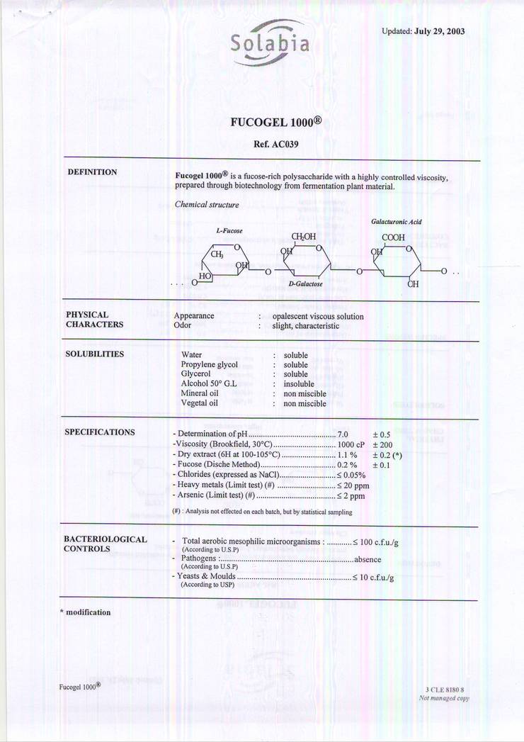 Fucogel 1000pp (Biosaccharide Gum-1) SPEC : 네이버 블로그